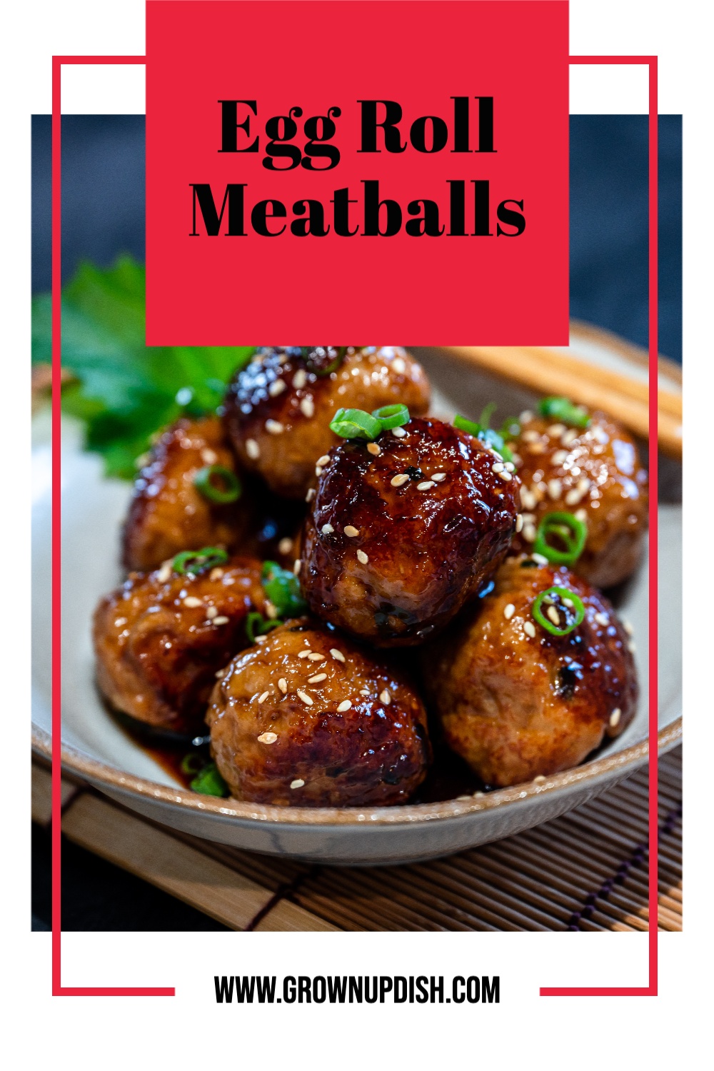 Egg Roll Meatballs • GrownUp Dish